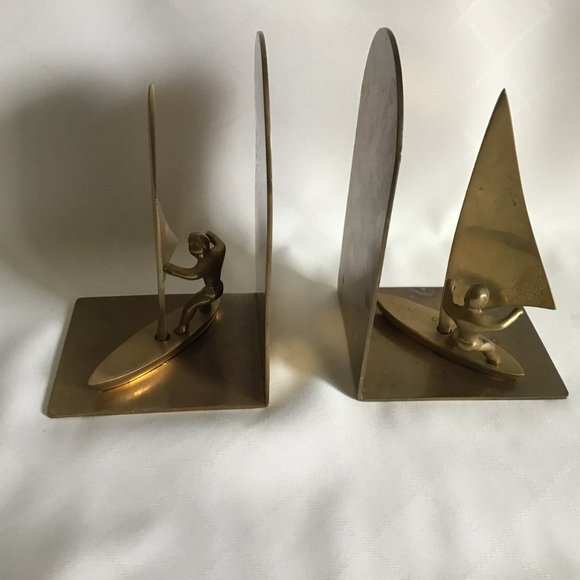 Accents | Vintage Set Of Brass Bookends Sail Board | Poshmark